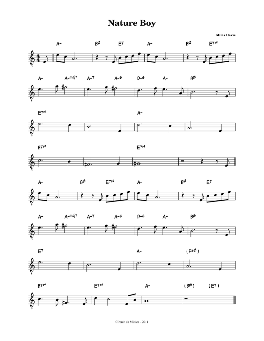 Nature Boy i BB Sheet Music for Guitar (Solo) | MuseScore.com