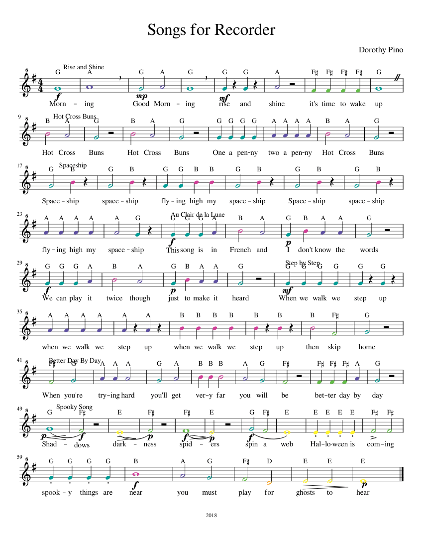 Songs for Recorder Sheet music for Recorder (Solo) | Musescore.com