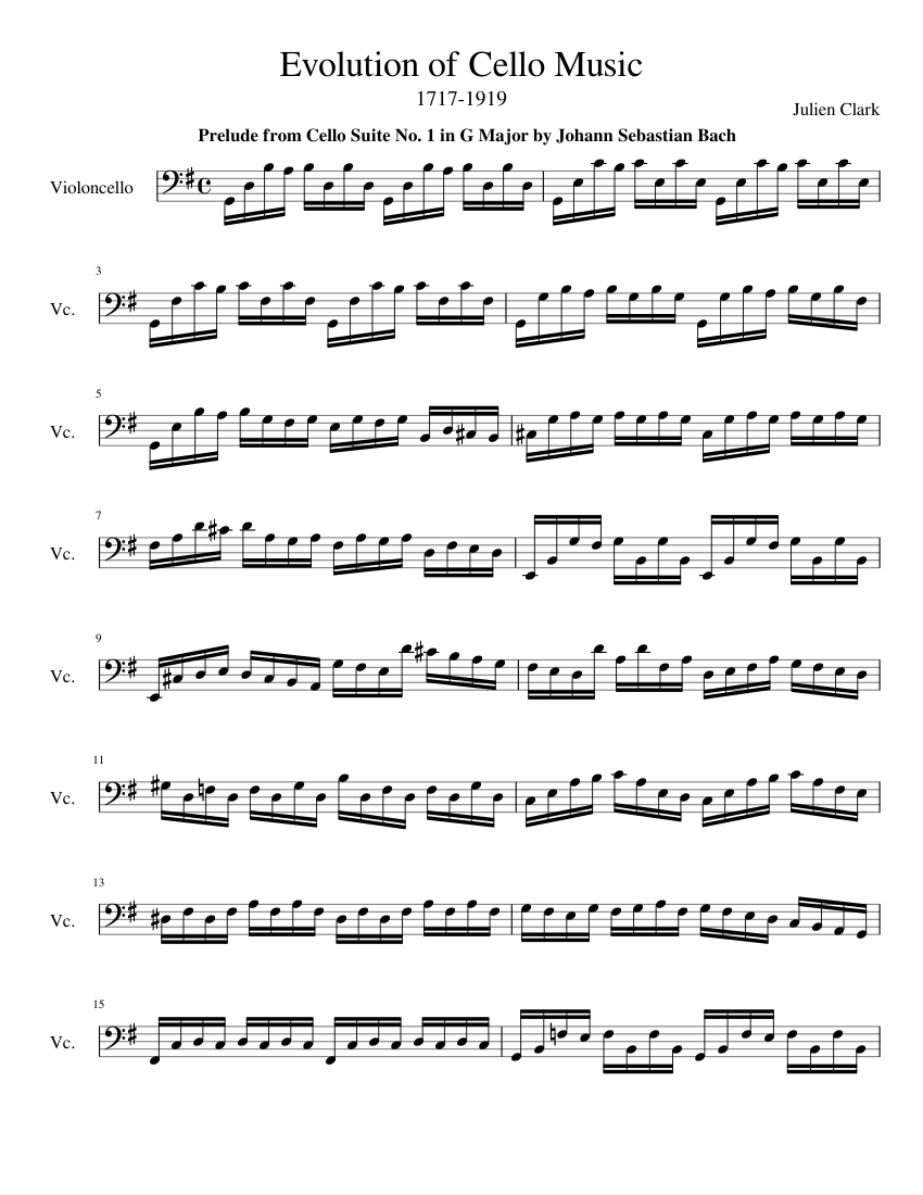 Evolution of Cello Music Sheet music for Piano, Cello (Solo ...