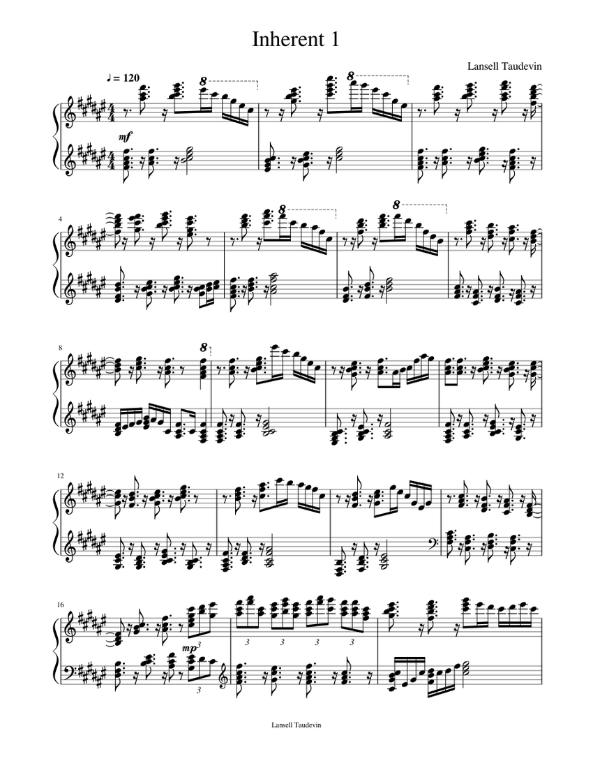 Inherent 1 Sheet music for Piano (Solo) | Musescore.com