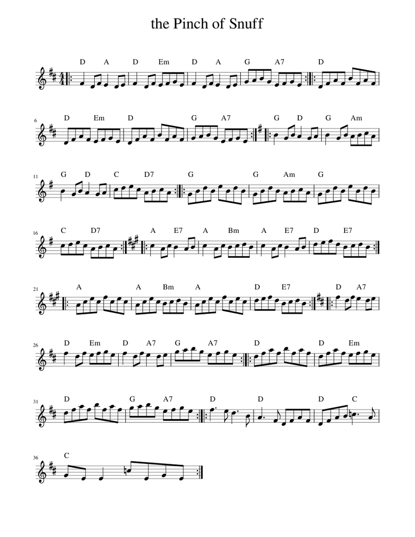the Pinch of Snuff Sheet music for Piano (Solo) | Musescore.com