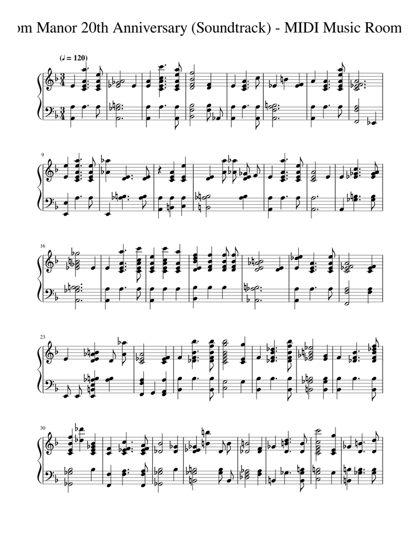 Phantom Manor Music Room Piano Sheet Music for Piano (Solo) | MuseScore.com