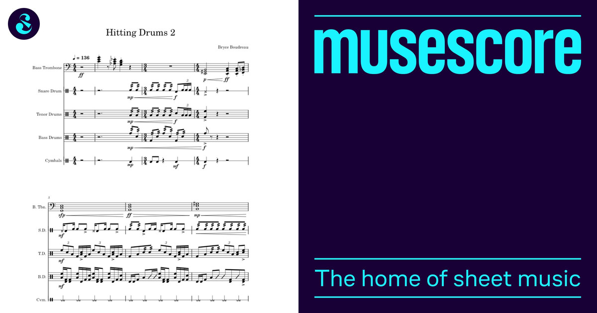 Hitting drums 2 Sheet Music for Trombone, Tuba, Synthesizer, Trumpet ...