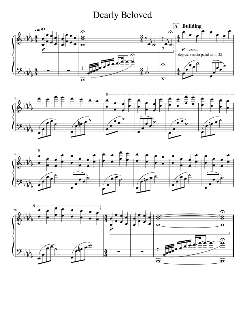 Dearly Beloved Sheet music for Piano (Solo) | Musescore.com