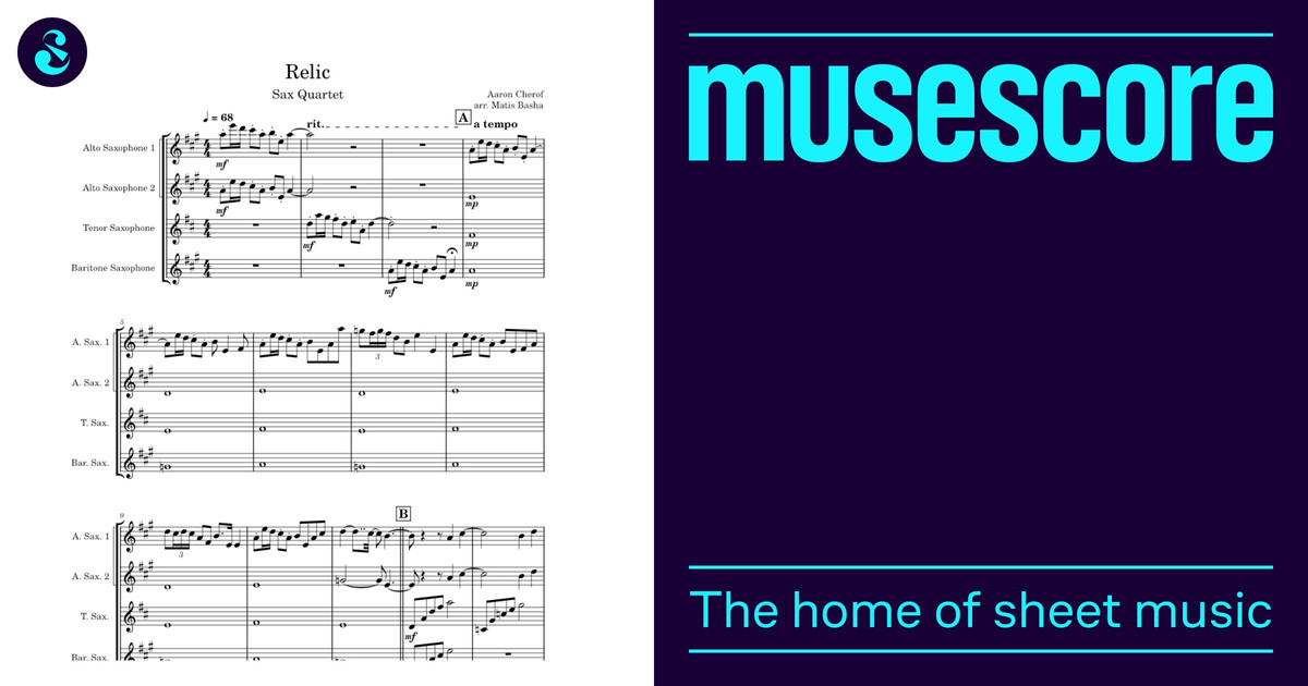 Relic – Aaron Cherof Sheet Music for Saxophone alto, Saxophone tenor ...