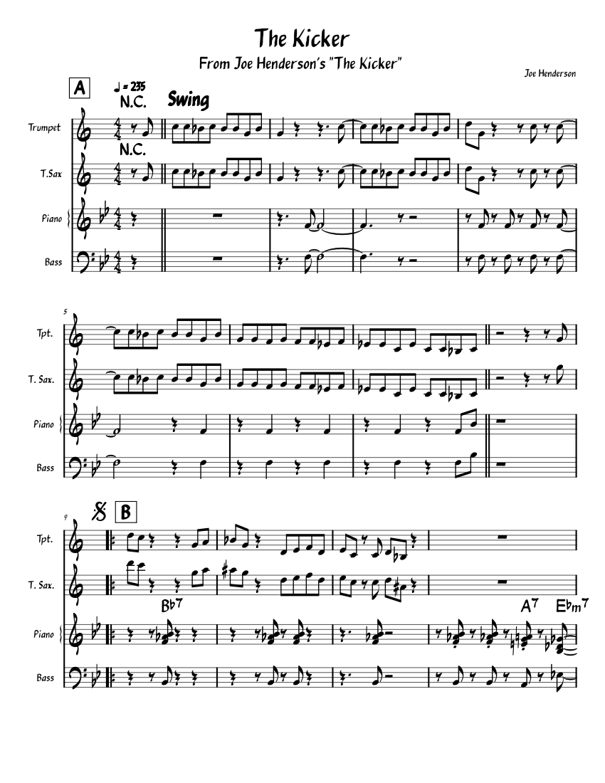 The kicker – Joe Henderson - piano tutorial