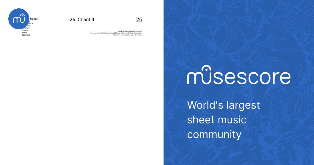 Chant II - Anaïs Mitchell Sheet Music for Piano, Synthesizer (Mixed ...