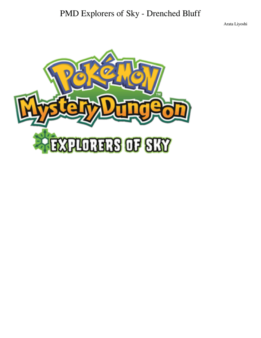 PMD Explorers of Sky 012 - Drenched Bluff Sheet Music for Piano ...