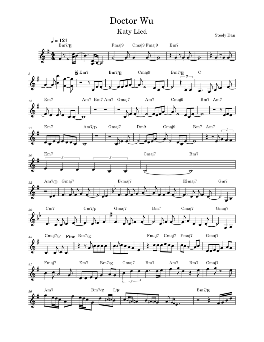Doctor Wu Sheet Music with Chords for Piano (Solo) Easy | MuseScore.com