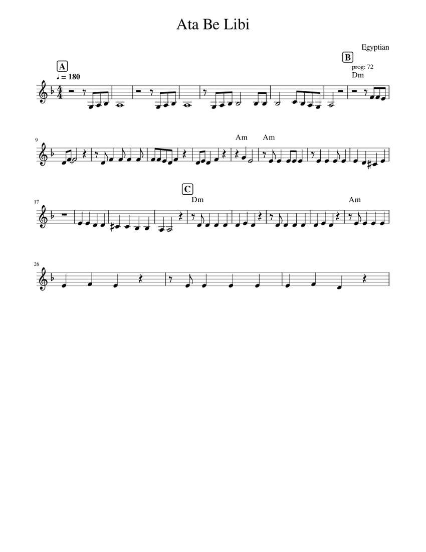 Egyptian - Ata Be Libi Sheet music for Harpsichord (Solo) | Musescore.com