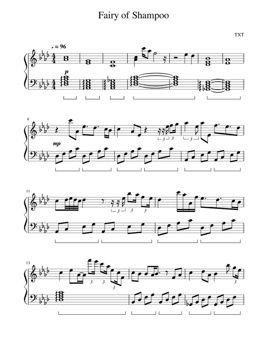 Fairy of Shampoo (샴푸의 요정) Sheet Music for Piano (Solo) | MuseScore.com