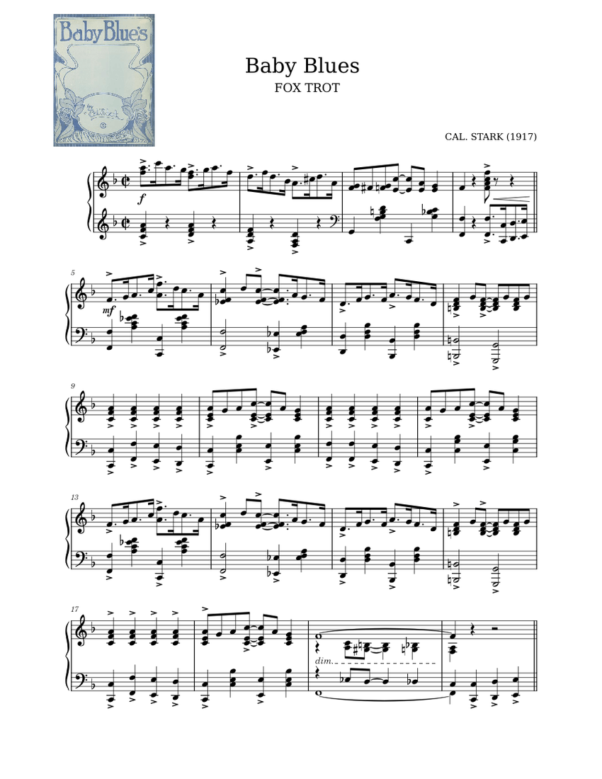 Baby Blues by Caroline Stark (1917) Sheet music for Piano (Solo ...