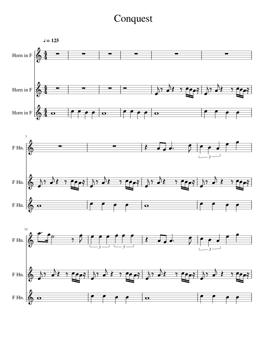 Conquest Sheet music for French horn (Mixed Trio) | Musescore.com