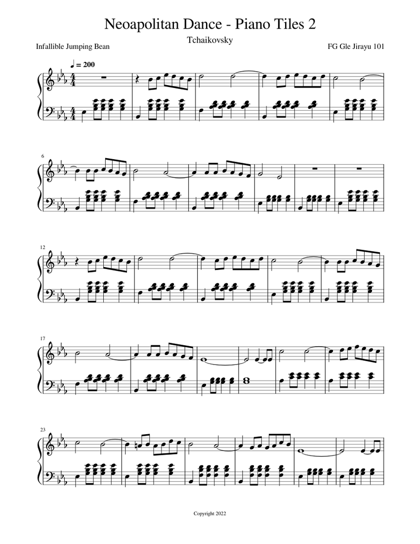 Neoapolitan Dance - Piano Tiles 2 - piano tutorial