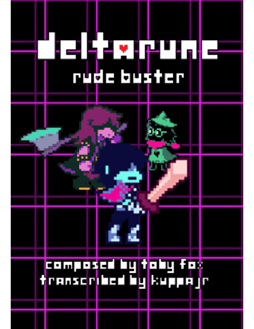 Rude Buster | Deltarune Sheet Music for Piano, Guitar, Drum group ...