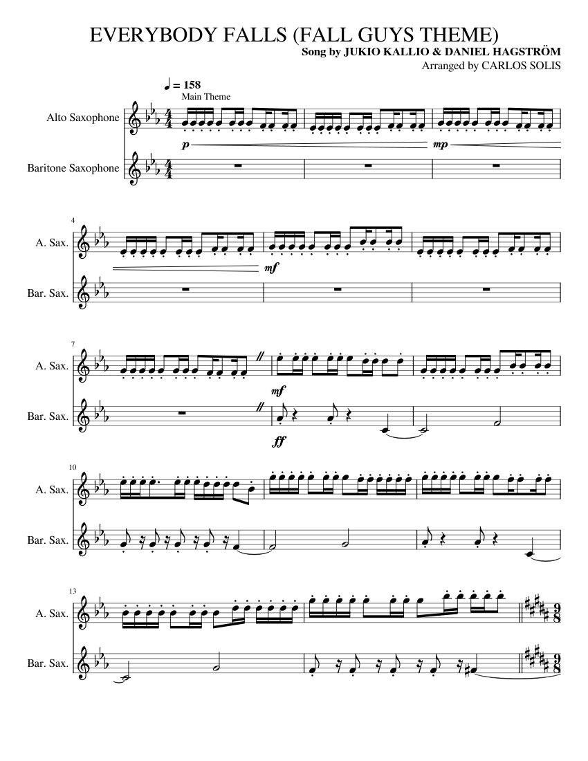 EVERYBODY FALLS (FALL GUYS THEME) by CARLIT0CHURRIT0 Sheet Music for ...