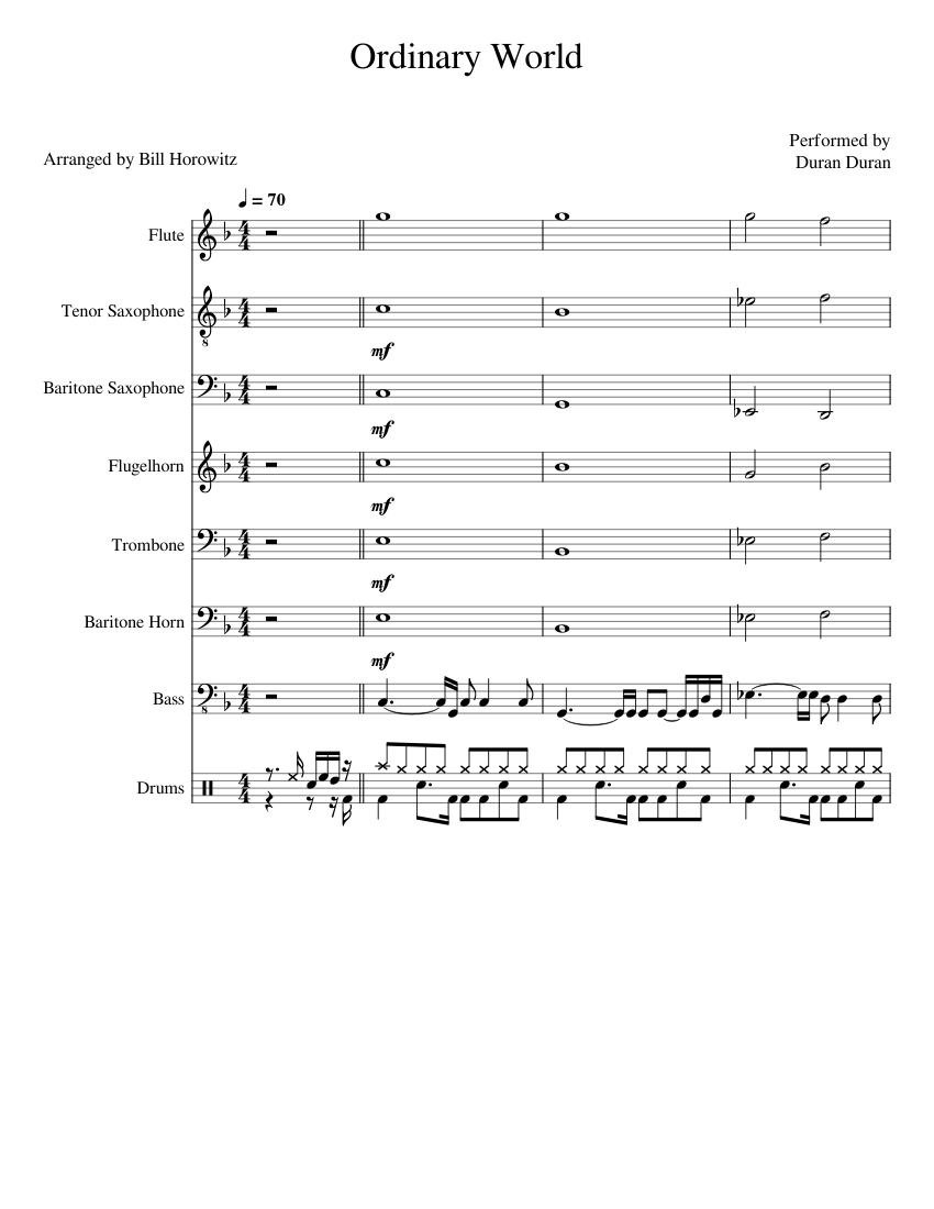 Ordinary world – Duran Duran arranged for Back That Jazz Up Sheet music ...