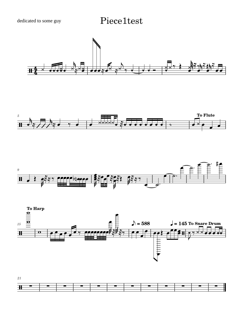 piece1test Sheet music for Snare drum (Solo) | Musescore.com
