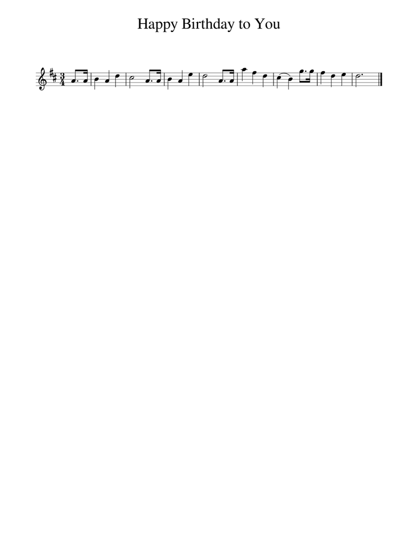 Happy Birthday to You Sheet music for Piano (Solo) Easy | Musescore.com