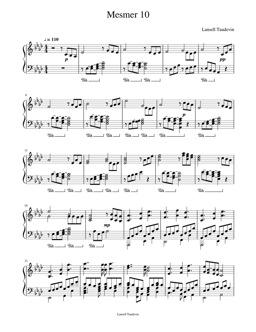 Mesmer_10 Sheet music for Piano (Solo) | Musescore.com