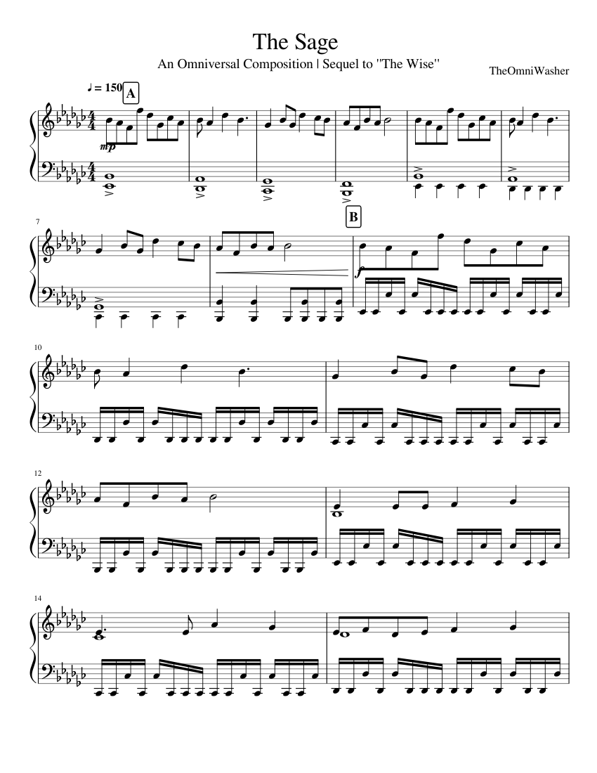 The Sage Sheet Music for Piano (Solo) | MuseScore.com