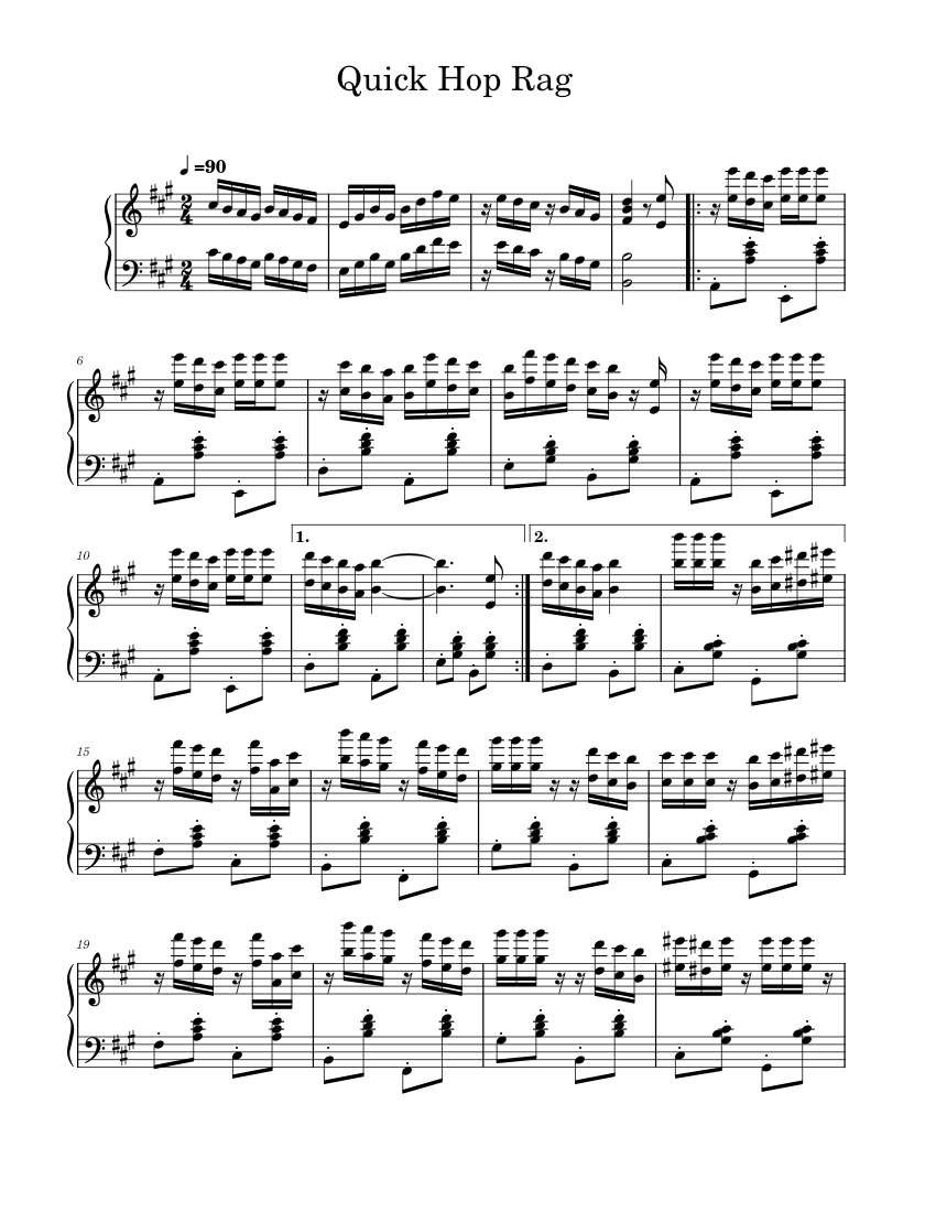 Quick Hop Rag Sheet music for Piano (Solo) | Musescore.com