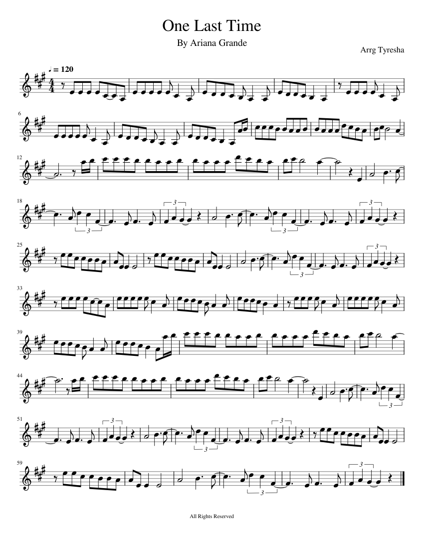 One Last Time Sheet music for Violin (Solo) | Musescore.com