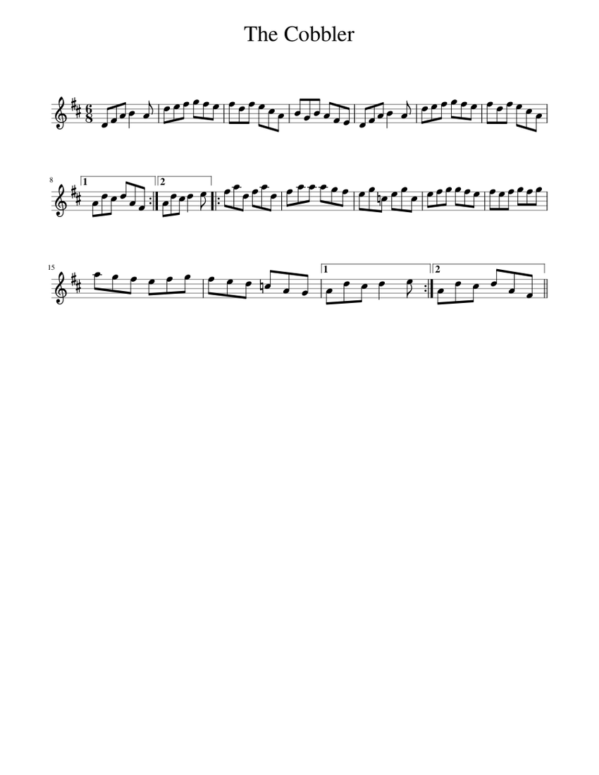 The Cobbler Sheet music for Piano (Solo) Easy | Musescore.com