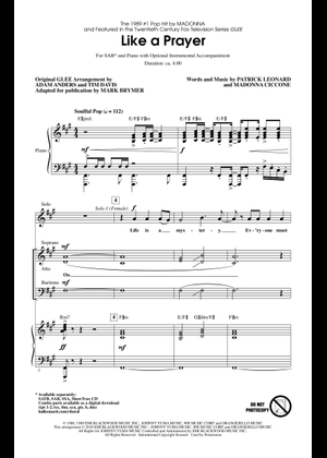 Play Official version of Like A Prayer Sheet Music by Glee Cast for ...