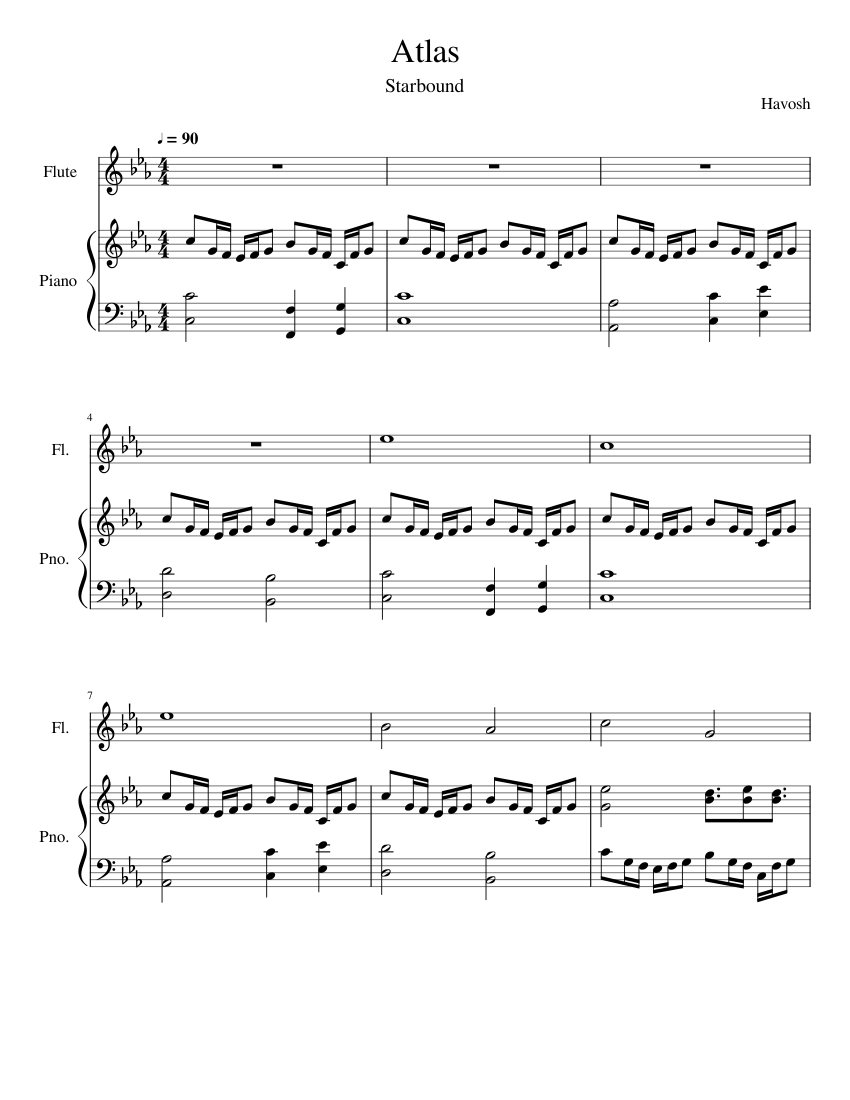 Starbound - Atlas Remix Sheet music for Piano, Flute (Solo) | Musescore.com