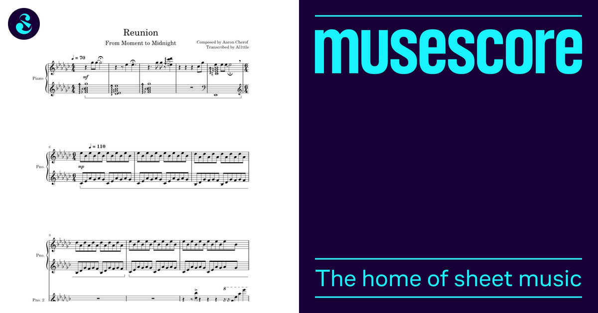 Reunion - Aaron Cherof Sheet Music for Piano, Vibraphone (Mixed Trio ...