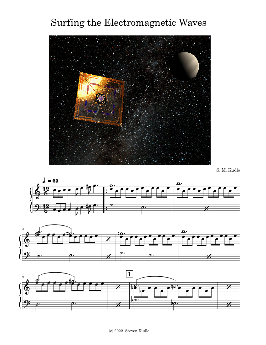 Surfing the Electromagnetic Waves by Steven Kudlo - piano tutorial