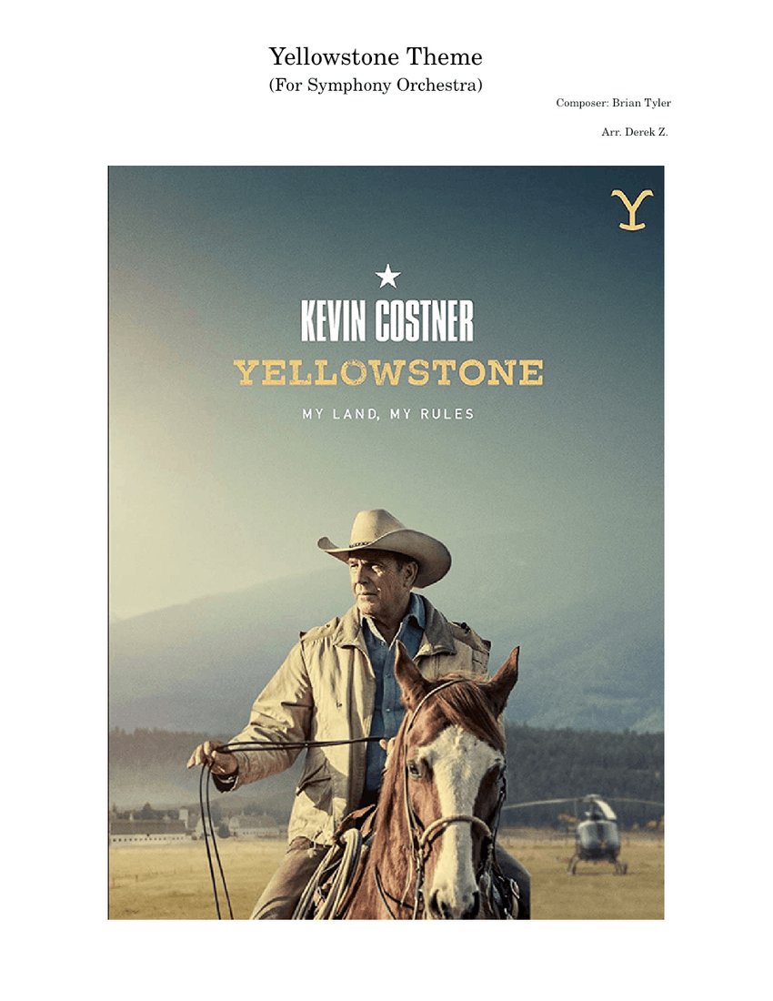 Yellowstone Theme – By Brian Tyler/Arr. Derek Z. Sheet Music for ...