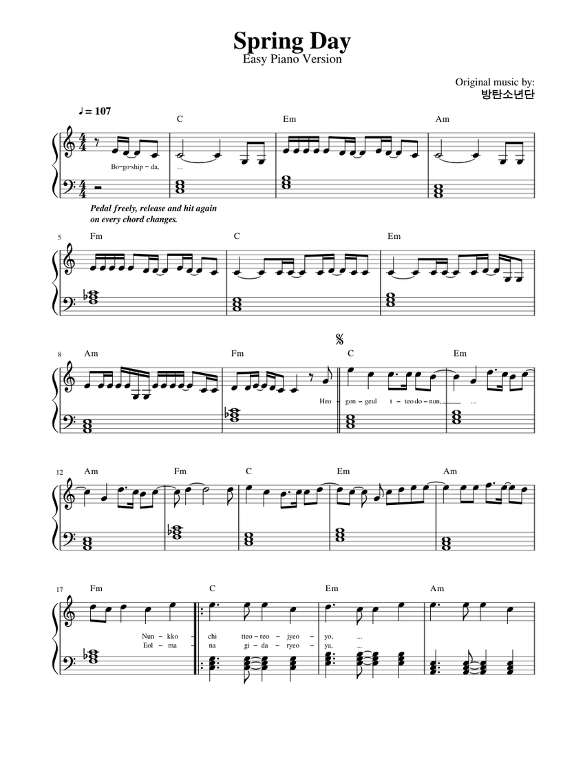 Spring Day Sheet music for Piano (Solo) Easy | Musescore.com