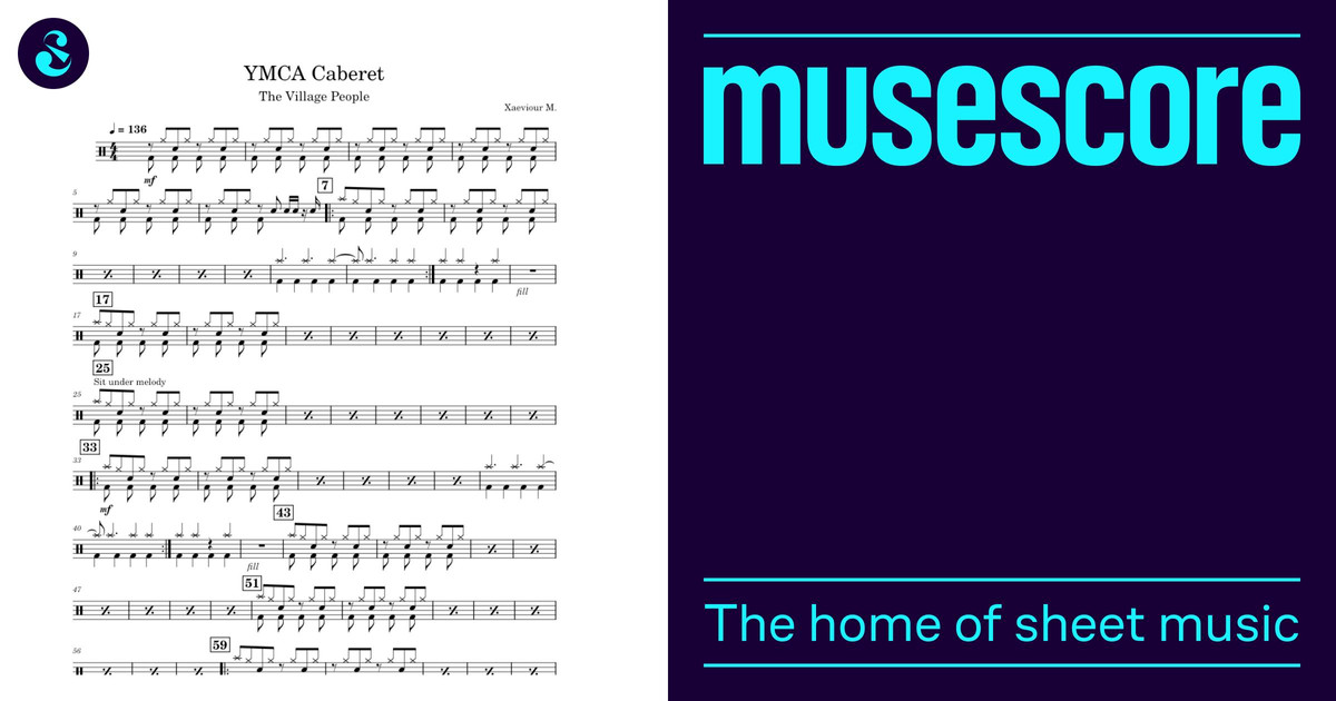 YMCA – Village People (Drum Kit Part) Sheet Music for Drum group (Solo ...