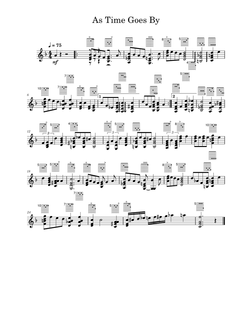 As time goes by – Herman Hupfeld Sheet Music for Guitar (Solo ...