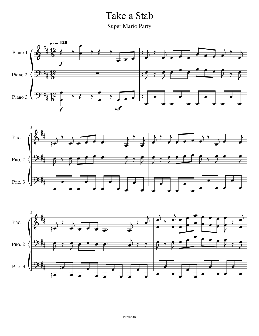 Take a Stab Sheet music for Piano (Mixed Trio) | Musescore.com