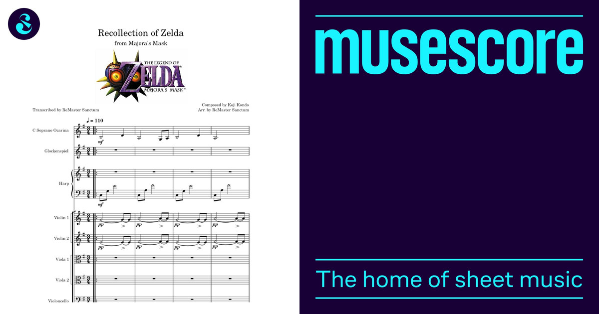Recollection of Zelda - Majora's Mask - Koji Kondo Sheet Music for ...