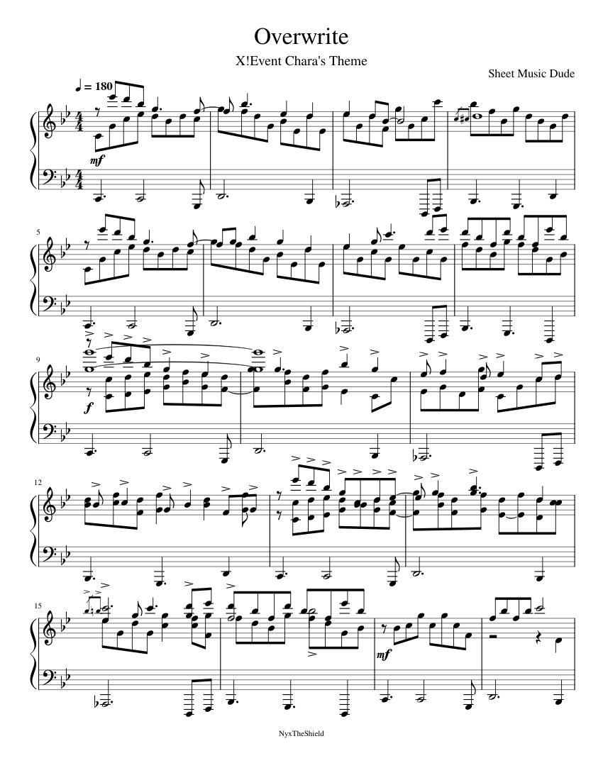 Overwrite Sheet Music for Piano (Solo) easy | MuseScore.com