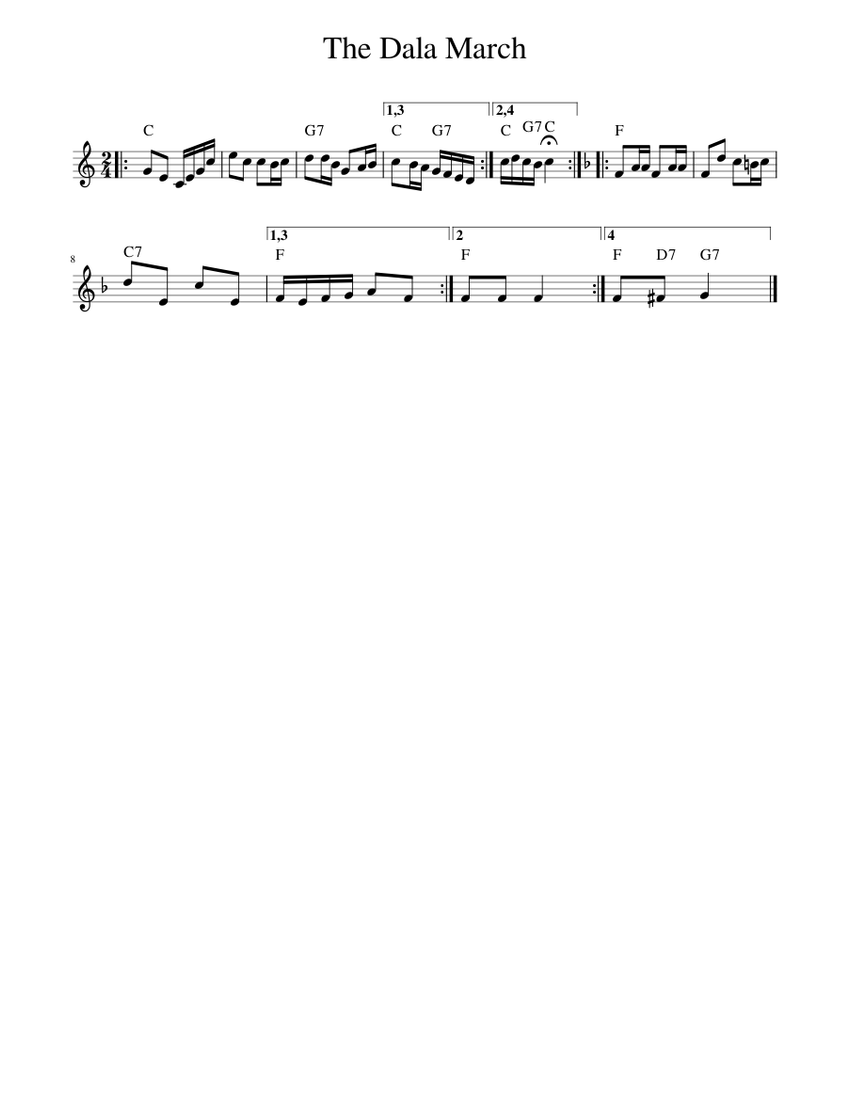 The Dala March Sheet music for Piano (Solo) Easy | Musescore.com