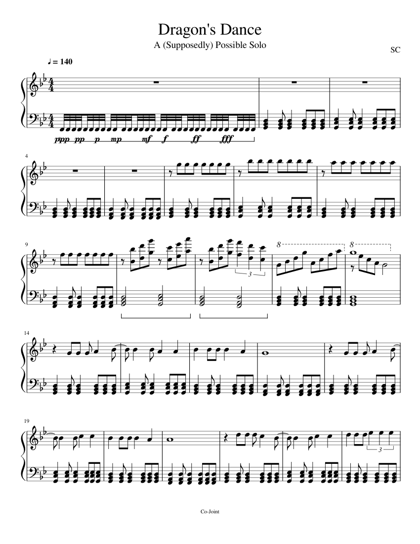 Dragon's Dance (Original) Sheet Music for Piano (Solo) | MuseScore.com