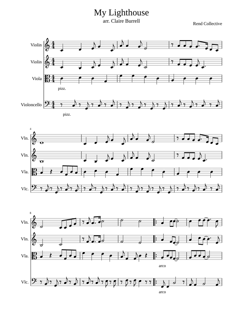 2981446 My Lighthouse Sheet Music for Violin, Viola (Mixed Trio ...