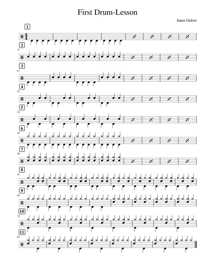 First Drum-Lesson Sheet music for Drum group (Solo) | Musescore.com