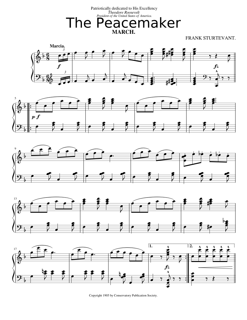The Peacemaker (1905) Sheet music for Piano (Solo) | Musescore.com