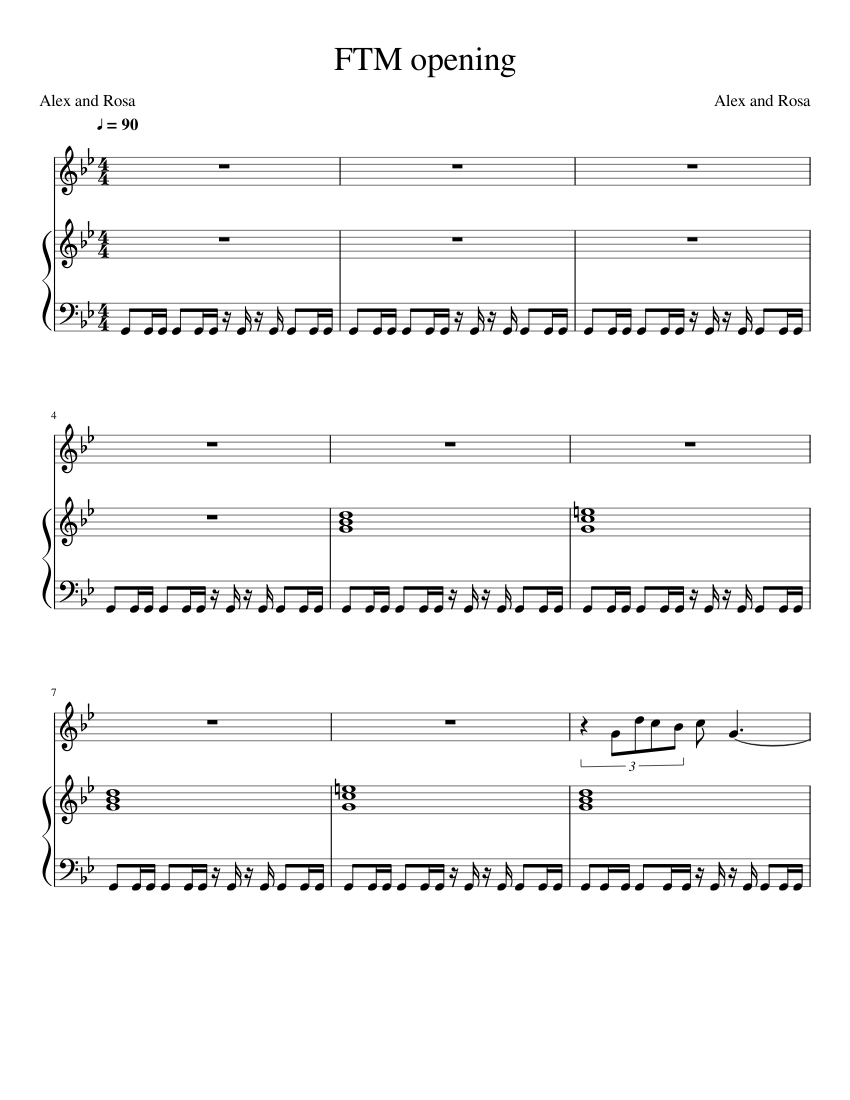 FTM opening Sheet music for Piano, Vocals (Piano-Voice) | Musescore.com