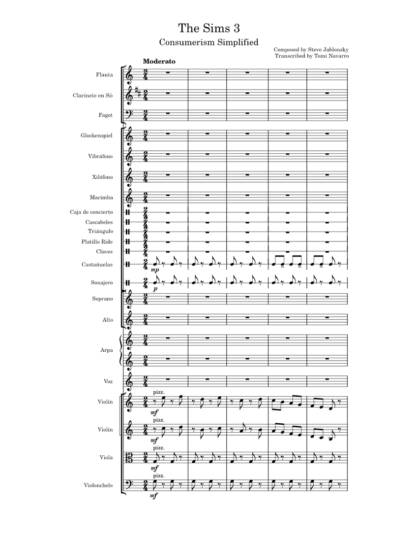 The Sims 3 - Buy Mode Sheet music for Soprano, Alto, Vocals, Flute ...