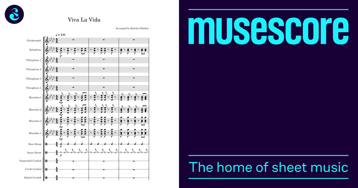 Viva La Vida Sheet Music for Vibraphone, Glockenspiel, Drum group ...