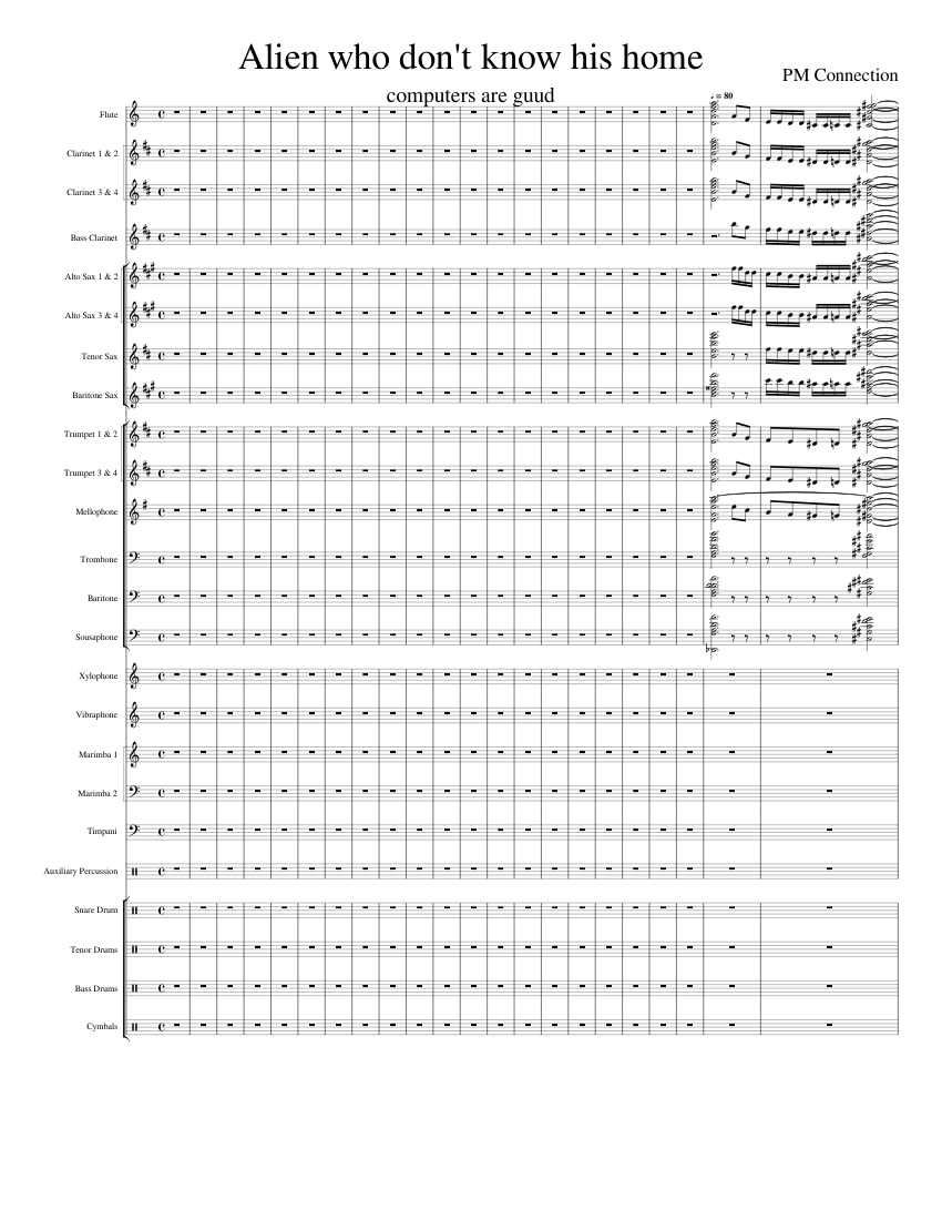 Alien_who_don't_know_his_home Sheet music for Trombone, Tuba, Flute ...