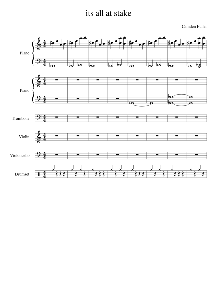 It's all at stake Sheet music for Piano, Trombone, Violin, Cello & more ...