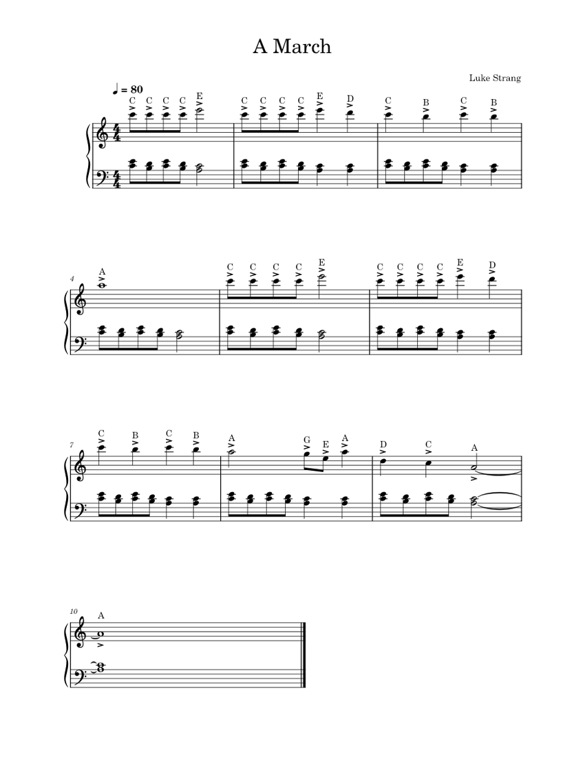 A Macrh Sheet music for Piano (Solo) Easy | Musescore.com